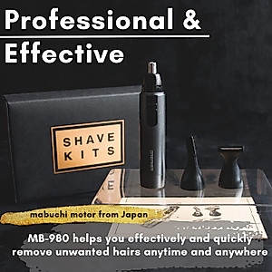 URBANER Beard Trimmer for Men, Waterproof Grooming Kit, Portable Nose and Ear Hair Clippers, 6 Pieces Set, Battery Included, Mustache Trimmer Gift for Men, MB-980