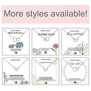 SOULMEET 50th Birthday Gifts Necklace for Women, Sterling Silver Five Circles Necklace for Her 5 Decades Jewelry Gift 50 Years Old