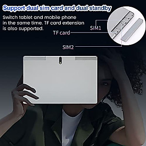 Leftwei Tablet PC, Front 5MP Rear 8MP US Plug 100-240V 4G Network HD Tablet 6GB 256GB for 10.0 (US Plug)