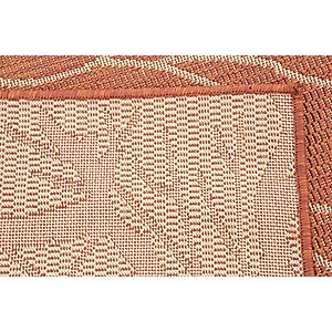 Unique Loom Outdoor Botanical Collection Area Rug - Branch (7' 1" x 10' Rectangle, Terracotta/ Beige)
