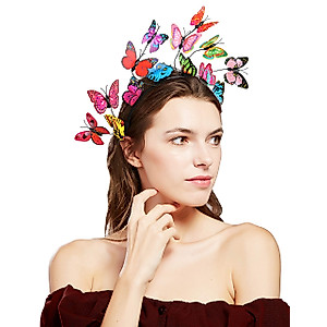 Coucoland Butterfly Fascinator Hat Derby Fascinators Butterfly Headpiece for Festival Halloween Costume Party