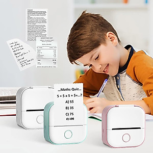gemdwpw Snapprint Portable Printer, Printpod, Mini Photo Sticker Printer, Print Pod, Mini Sticker Portable Printer for School-White||4* Pod Roll