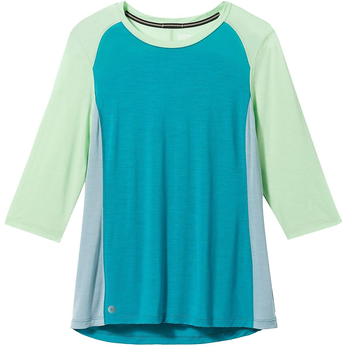 Smartwool Women's Ultralite Mountain Bike Shirt — Merino Wool 3/4 Sleeve Tee (Regular Fit), Deep Lake, X-Small