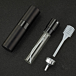 Lisapack 8ML Atomizer Perfume Spray Bottle for Travel, Empty Refillable Cologne Dispenser, Portable Sprayer (Matte Black)