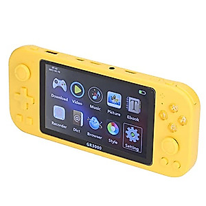 Bewinner Electric Handheld Game Player for Kids, Portable Retro Video Game Player with 5.1inch HD Display Screen, USB C Rechargeable Arcade Gaming Player, Birthday Present (Yellow)