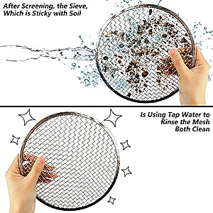 Rock Garden Sieve Soil Sifter - Stainless Stackable Gardening Sifting Screen Pan Soil Sand Sieve,Compost Sifter Contain 3 Sieve Mesh,Metal Dirt Strainer Dirt Trapping Beach Sand Gravel Sifter