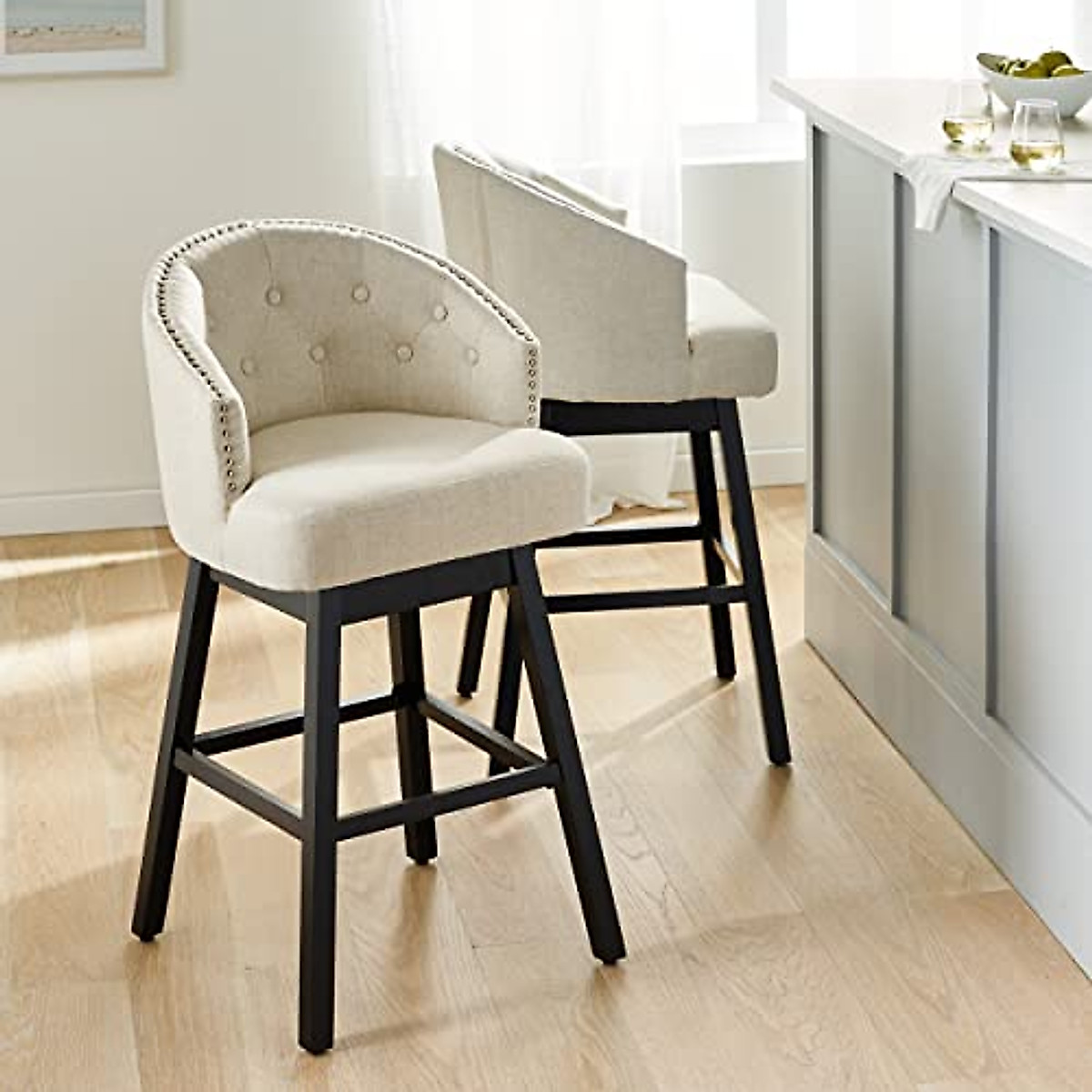 Christopher Knight Home Ogden Barstool, 2-Pcs Set, Beige