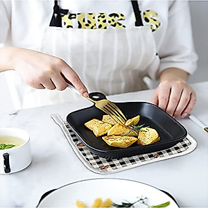 Oven Mitts, Coffee Time Anti-Skid Cooking Gloves for BBQ, Microwave, Baking, Cooking, Thermal Insulation Hot Pads Potholders for Handling Hot Cookware Gnome Coffee Beans Black-White Plaid