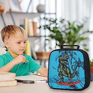 gxtvo Lunch Box for Boys, Dinosaur Insulated Bag, Dino Kids Portable Thermal Organizer