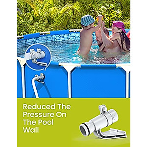 SUMMERBUDDY Swimming Pool Pipe Holder, Hose Support Brackets with Clamp Water Hose Swimming Pool Pipe Mount for Above Ground Pools Suitable for 1.25 Inch Hose (2 Pack)