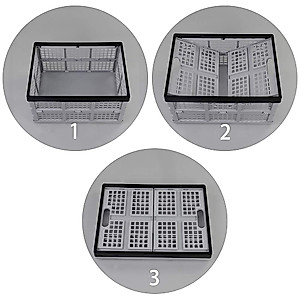 Ucake 34 L Foldable Plastic Collapsible Crate, Stackable Storage Crate, 3 Packs