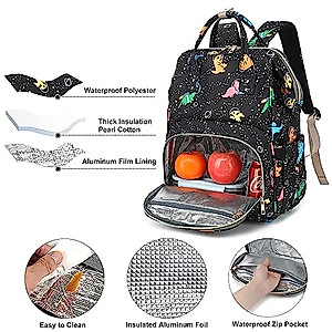 Xunteny Dinosaur Lunch Backpack Laptop Backpack for Women, Girls School Backpack College Bookbags Travel Backpack