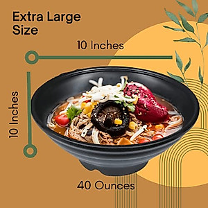RCElite Ramen Bowl Set - Unbreakable - Pho Bowl - Ramen Bowls w/Spoons & Chopsticks - Set Of 2