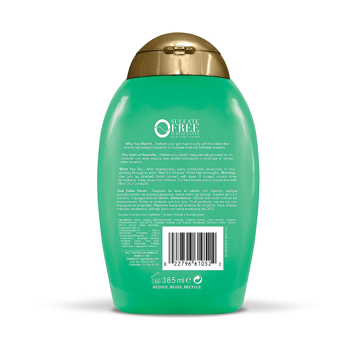 OGX Active Beauty Green Tea Fitness Conditioner, 13 Ounce