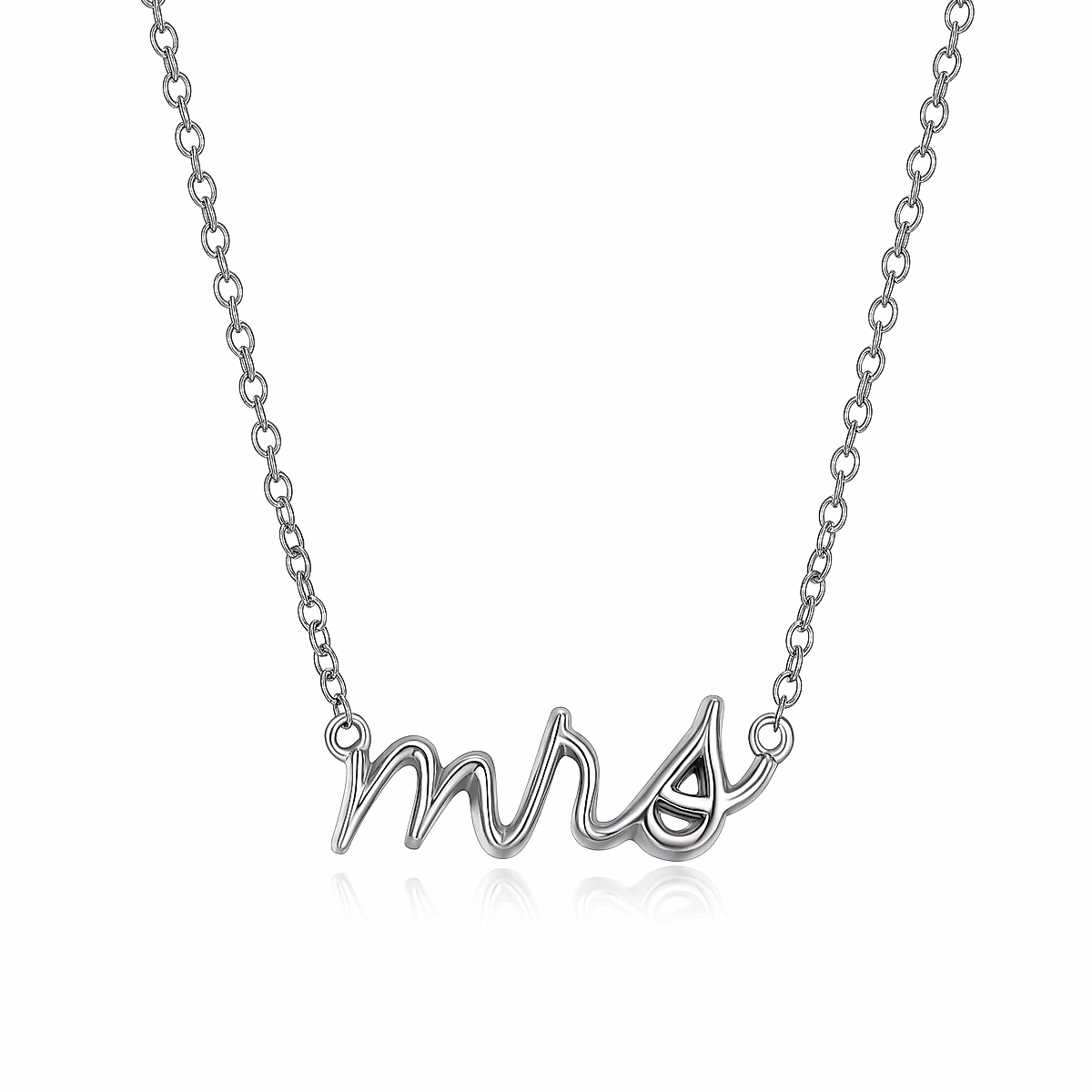 MORGAN & PAIGE Dainty Statement Necklace for Women, Sterling Silver Pendant with Cursive Letters, Everyday Jewelry, 16 inch with 2 inch Extender Chain