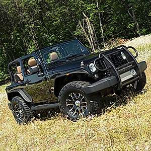 ARIES AL231008 Big Step 4-Inch Round Black Aluminum Nerf Bars, Select Jeep Wrangler JK