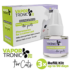 PetLuv Pheromone Diffuser Refill 3 Month Supply 3-Pack, Compatible with All Diffusers, MultiCat, Calming, Pet Behavior & Anxiety Support for Cats, Calm Formula for Scratching, Spraying, Marking