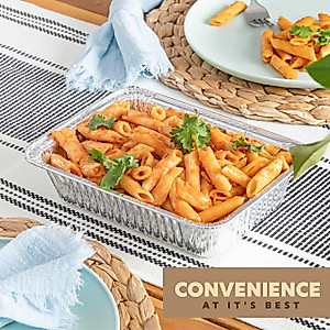 PLASTICPRO 10 Pack Aluminum Pans 6.5'' x 9" Disposable Pans with Covers Heavy Duty 2.25 lb Foil Pans for Baking and Cooking