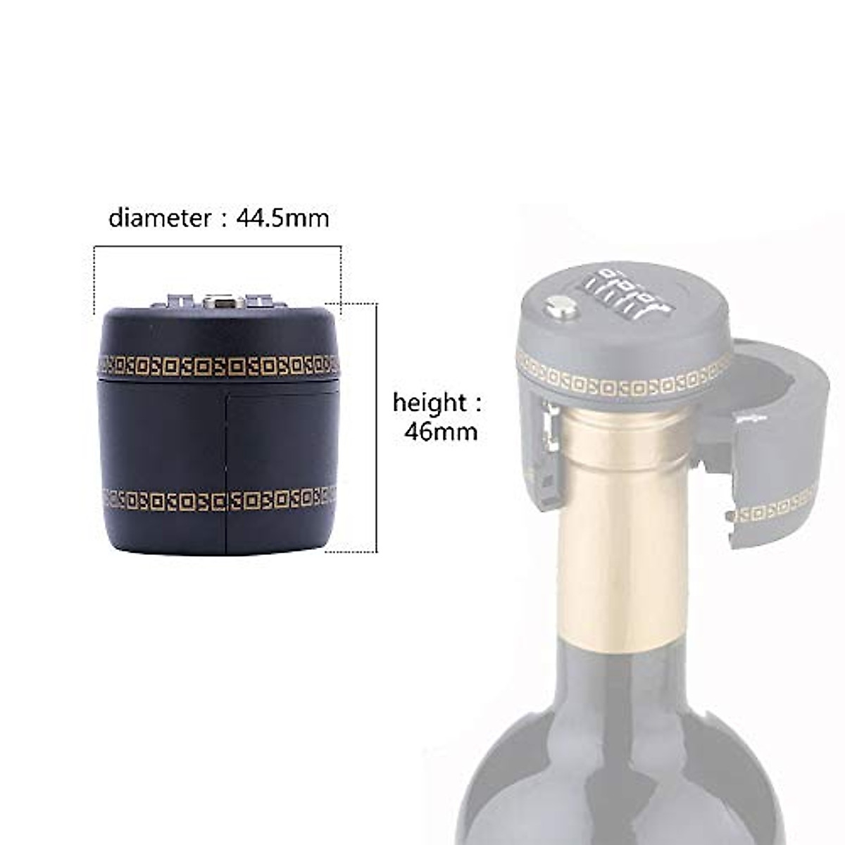 Lockwish Bottle Password Code Lock Wine, Bottle Password Lock Top Stopper, Combination Lock Liquor Bottle Stopper (6 Pack/Box)