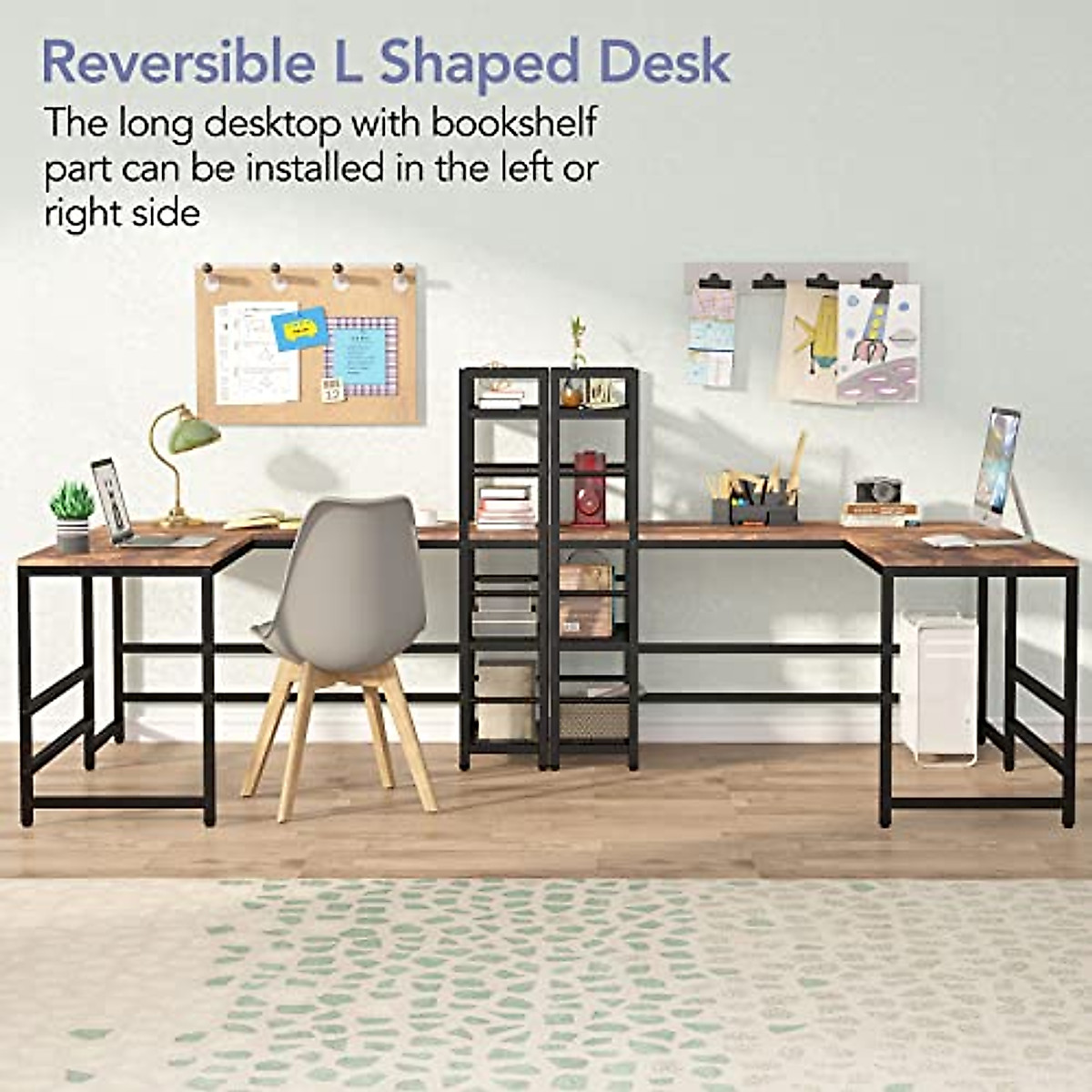 Tribesigns L Shaped Desk with Storage - Space-Saving Design