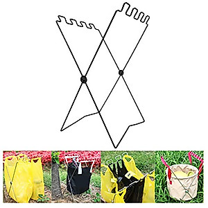HEITIGN Trash Bag Rack BBQ Picnic Portable Trash Bag Rack Environmental Iron Wire Folding Shelf Portable Garbage Bag Holder BBQ Picnic Portable Trash Bag Rack