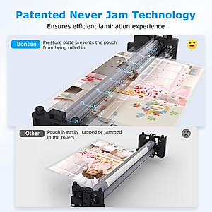 BONSEN Laminator Machine with Laminating Sheets 20 Pouches, 9-Inch Thermal Laminator for Home Office School Use, Personal 4-in-1 A4 Hot Cold Laminating Machine with Paper Trimmer and Corner Rounder