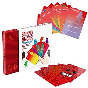 Behind The Anger Card Game for Families, Therapy Games for Kids - Anger Management Toys for Kids - Card Game for Teens - Develop Social Emotional Coping Skills - Anger Control and Counseling Tool