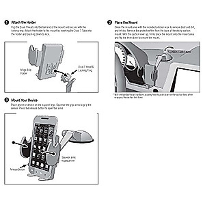 Arkon Windshield or Dash Car Phone Holder Mount for iPhone 12 11 XS XR X Galaxy Note 20 10 9 Retail Black