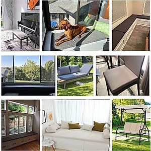 Bench Cushion Custom Size Personalized High Elasticity Foam Seat Cushion with Removable Cover and Anti-Slip Bottom Thick Long Bench Chair Cushion Pad for Kitchen Home Gard