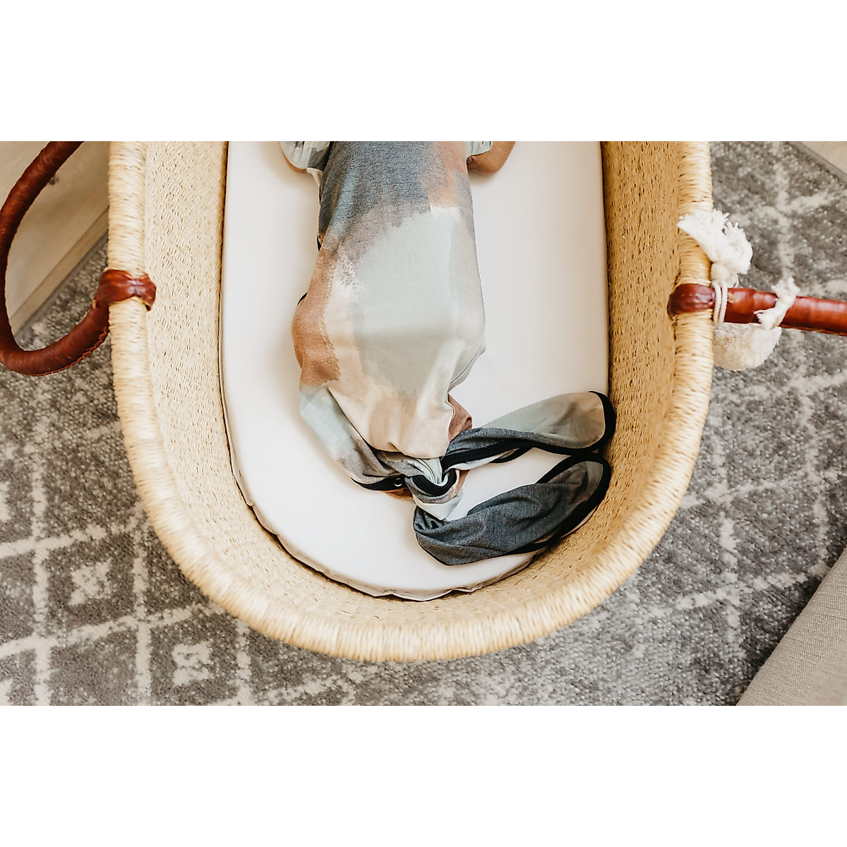 Copper Pearl Baby Gown - Knotted Newborn Sleepers for Baby Boy and Girl, Soft Stretchy Long Sleeve Infant Gowns with Bottom Tie and Hand Mittens, Perfect Hospital Coming Home Outfit (Picasso)