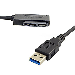 cablecc USB 3.0 to 7+6 13pin Slimline Sata Adapter Cable for Laptop Cd DVD ROM Optical Drive