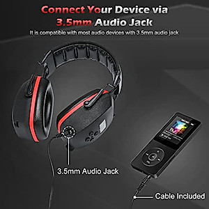 ProCase AM FM Radio Headphones & Bluetooth Hearing Protection 2 in 1, 26dB NRR Noise Cancelling Ear Muffs Safety Earmuffs for Lawn Mowing Work Construction