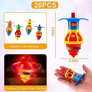 20PCS Starhig Light Up Spinning Tops for Kids, LED Light Up Flashing Spinning Tops，Gyroscope Novelty Bulk Toys Party Favors