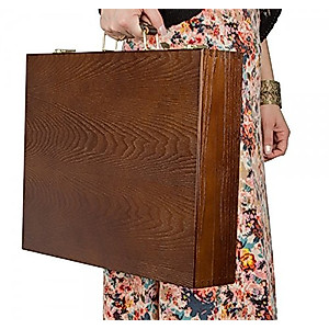 Creative Mark Capri 2 Deluxe Wood Artist Paint Box - Storage for Art Supplies, Paints, Mediums, Brushes, Compartment Storage, Lightweight, Travel - [Oil-Stained – Dark Walnut Finish]