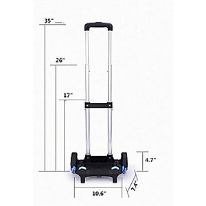 Backpack Hand Truck KAMOD Wheeled Cart Trolley Hand Aluminium Alloy Folding Trolley Cart for Schoolbag