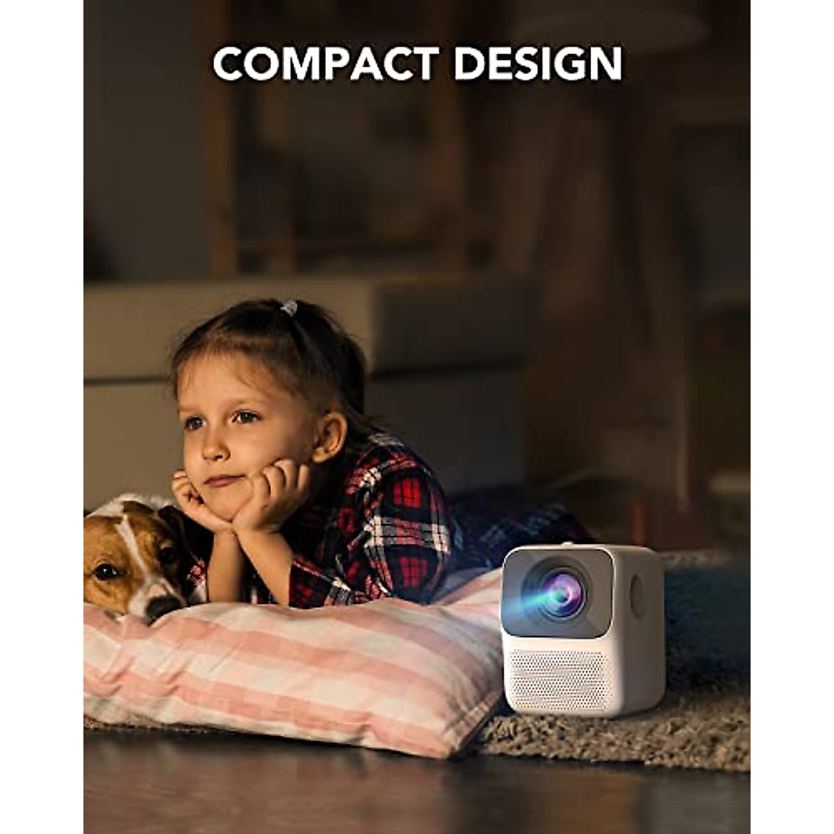 Ultra Compact Portable Projector & 4K HDMI Cable 6.6ft