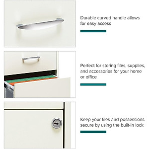 Scranton & Co 3-Drawer Contemporary Metal File Cabinet in Pearl White