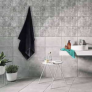 Belizzi Home 8 Piece Towel Set 100% Ring Spun Cotton, 2 Bath Towels 27x54, 2 Hand Towels 16x28 and 4 Washcloths 13x13 - Ultra Soft Highly Absorbent Machine Washable Hotel Spa Quality - Black