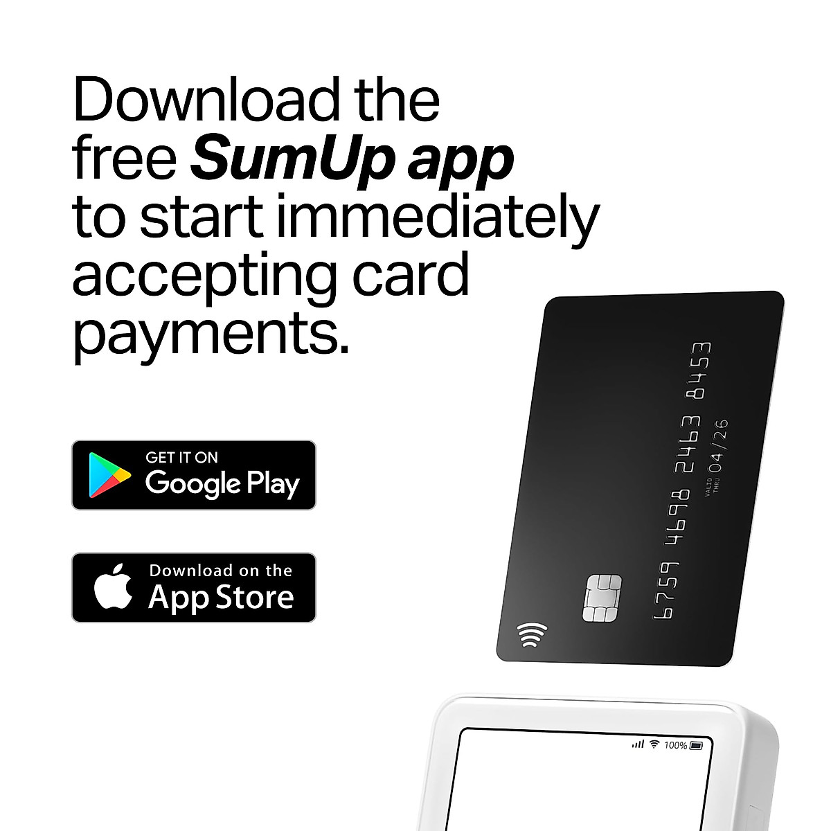 SumUp Solo Credit Card Payment Card Reader with Charging Station. Full Touch-Screen Interface with Free SIM Card and Mobile Data (SumUp Solo)