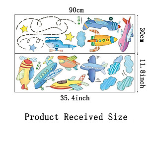 Airplane Wall Decals Plane Wall Stickers for Bedroom Wall Art Mural for Living Room Kids Room Wall Decor