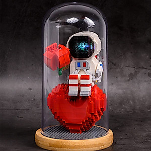 Uvini Building Blocks Astronaut Model with Light STEM Building Toy Micro Blocks for Adults or Teens Gifts Spaceman with Heart Mini Blocks Set DIY Bricks Toys 654PCS, 00877