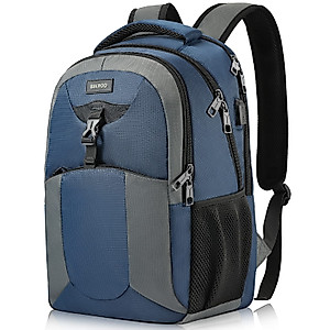 Travel Laptop Backpack for Men, College Backpacks,Water Resistant Back Pack with USB Charging Port, Business Anti Theft Durable Computer Bag Gifts Fits 15.6 IN Laptops, Black