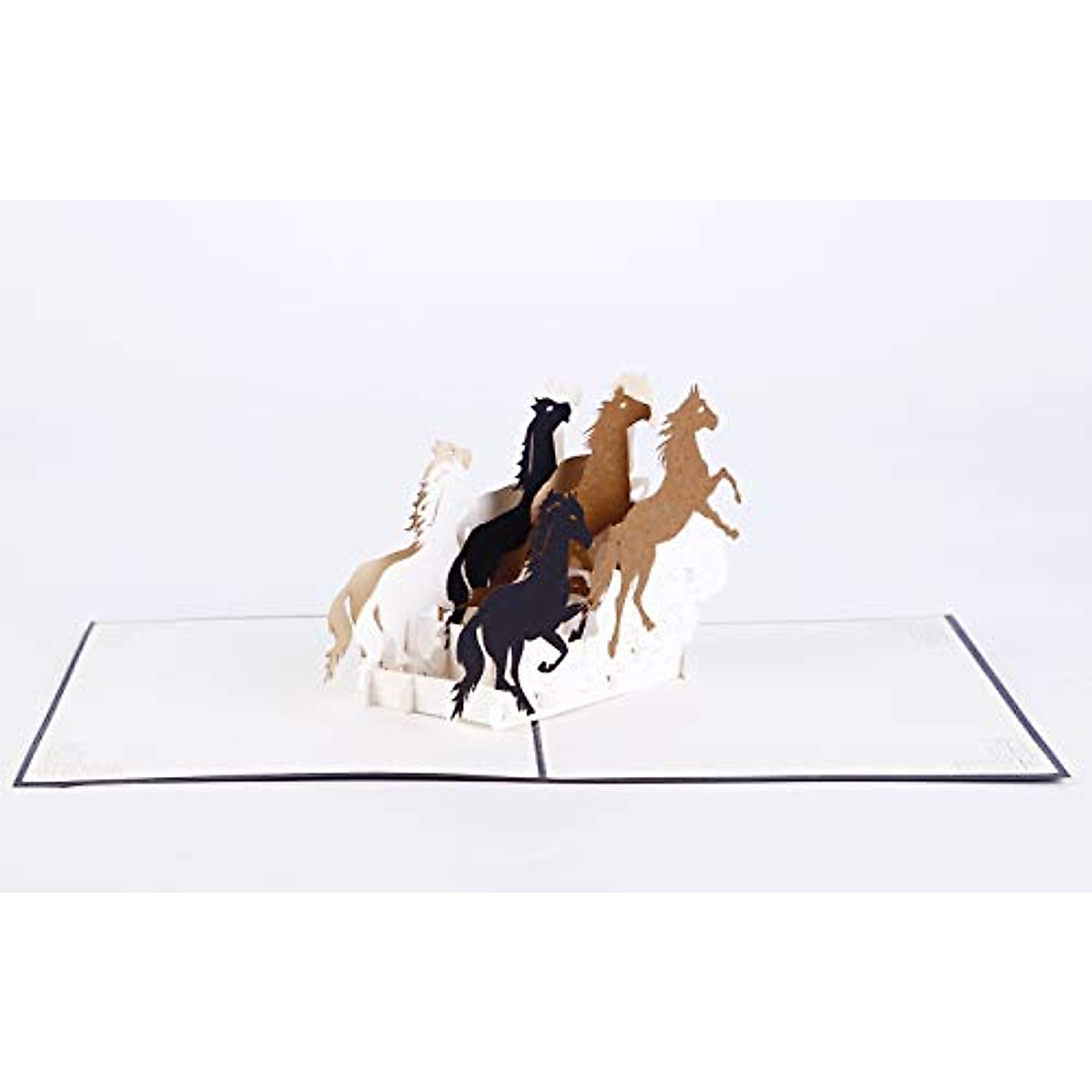 Liif Galloping Horses Greeting Pop Up Card For All Occasions, Pop Up Birthday Card, Happy Birthday Card, Fathers Day Card, Congratulations Card, Retirement Card, Horse Gifts For Women, Horse Lovers