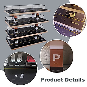 Harilla 1/64 Wooden Parking Lot Models Miniatures Car Garage Parking Lot Accessories Home Decor Collection Gifts