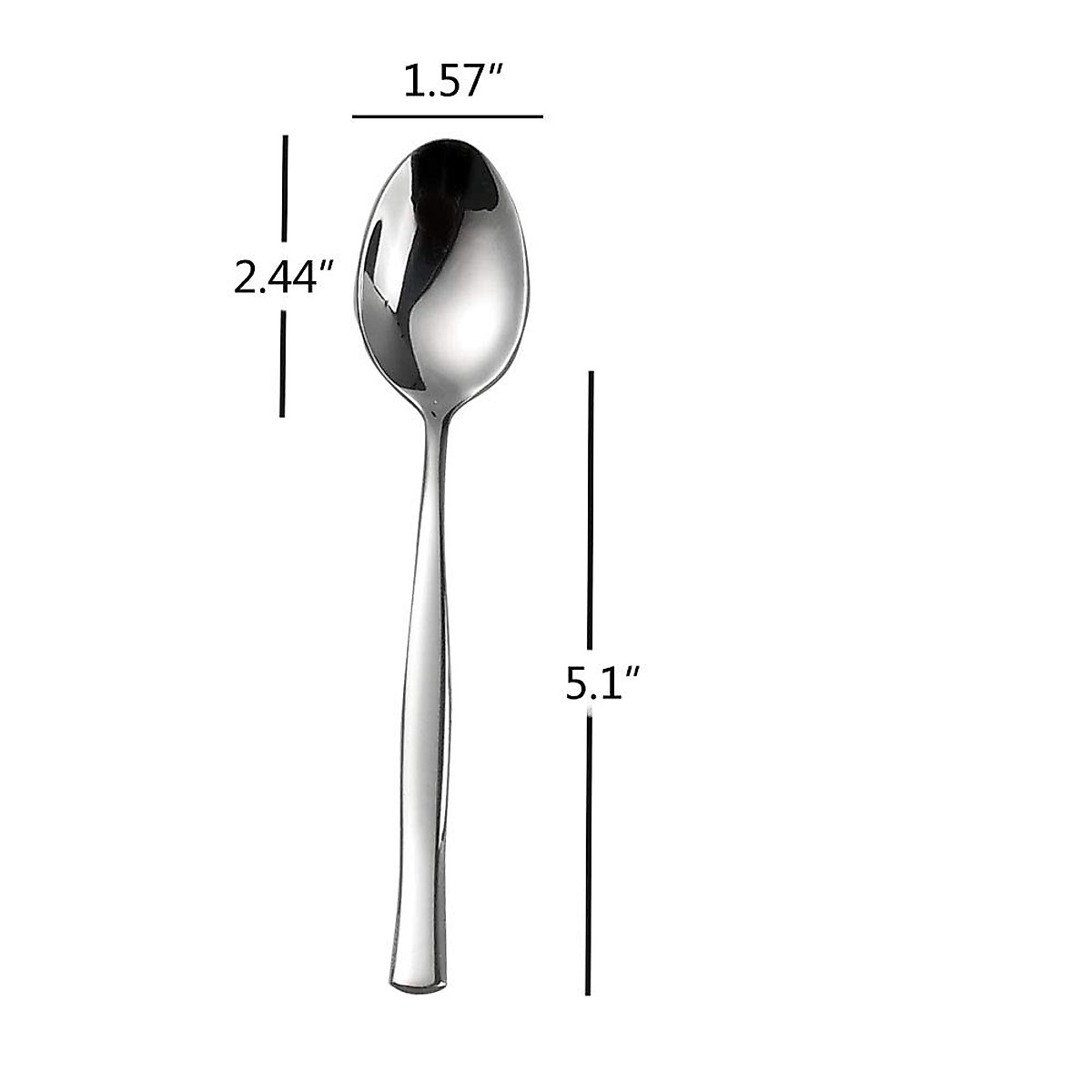 Idotry 12-Piece Stainless Steel Dinner Spoons, 7.96 Inches