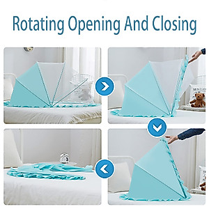 EDSONWADE Folding Baby Crib Mosquito Net, High Density Grids Portable Mosquito Net for Baby and Kids Portable Bassinet, Lightweight Oval Crib Anti-Bug Net, Folding Crib Tent Sun Shelter