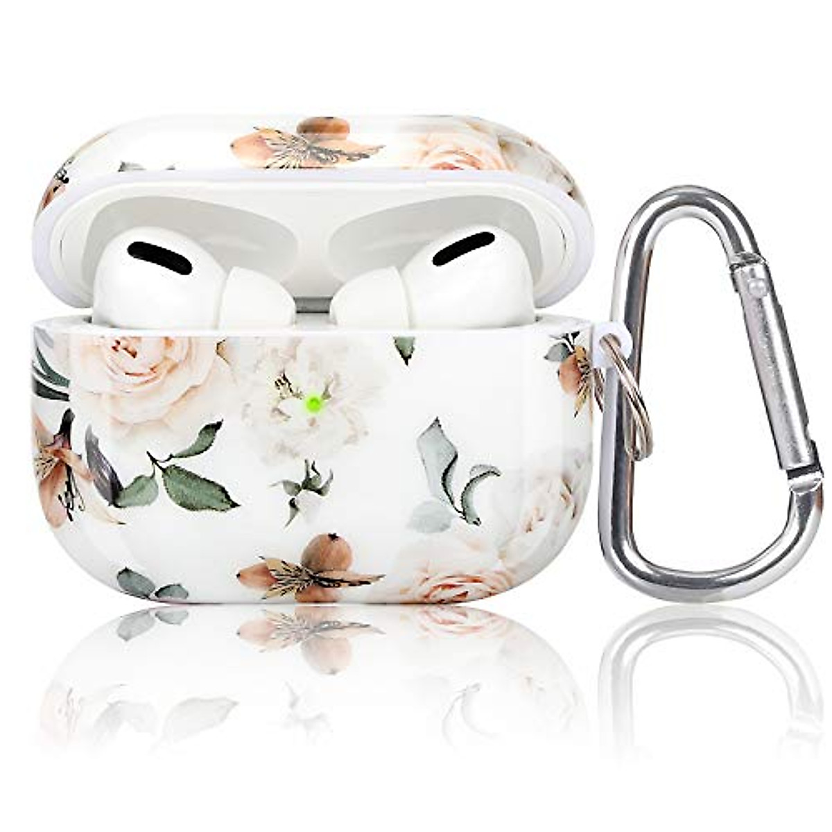 AirPods Pro 2nd Generation/1st Generation Case-KOREDA Cute Printed Design Hard Case for Airpods Pro 2, Shockproof Protective Cover for Airpods Pro Case (2022/2019) with Keychain for Girls Women Men