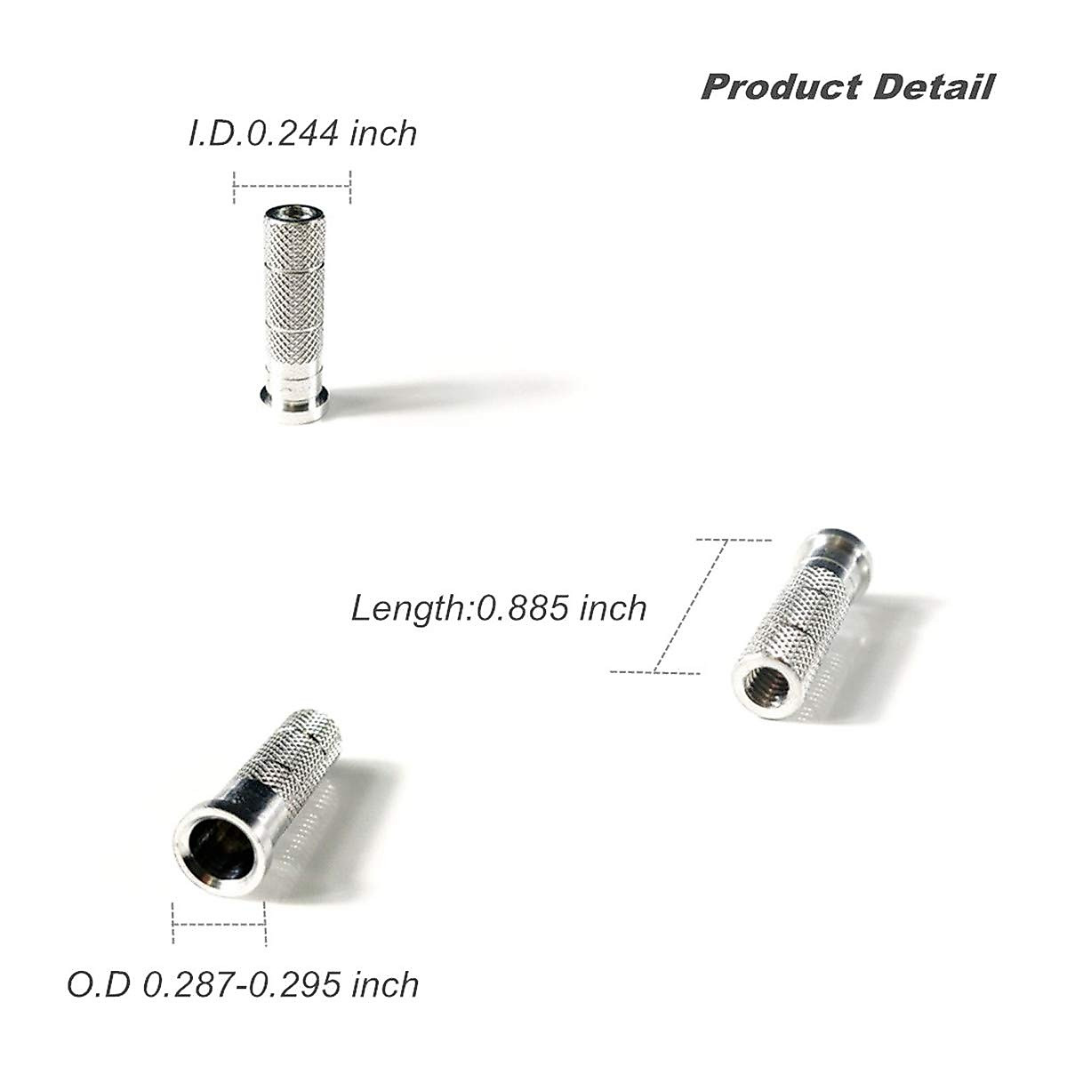 Zhan Yi Arrow Aluminum Inserts 24 Pack 0.244-.246''/6.2mm for Standard Arrows Compound Recurve Bow