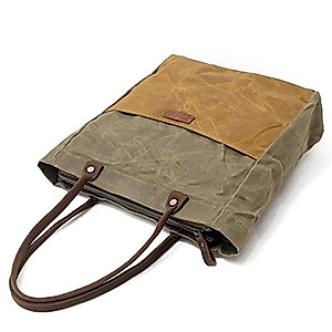 peacechaos Women's Canvas Waterproof Shoulder Hand Bag Tote Bag Purse Handbag (Army Green)