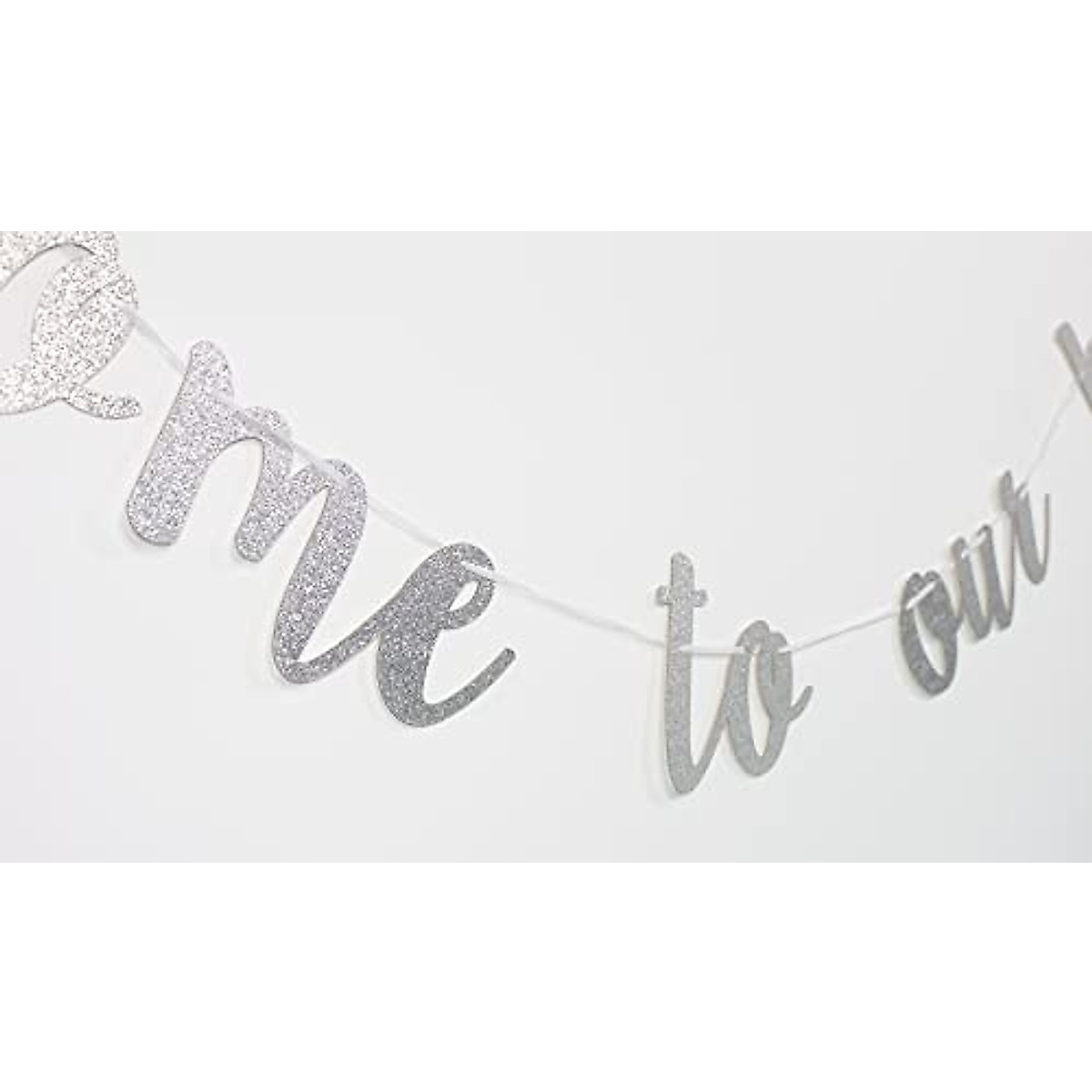 StarsGarden Silver Glitter Welcome to Our Home Banner for Housewarming Patriotic Military Decoration Family Party Supplies Cursive Bunting Photo Booth Props Sign(Silver Welcome Home), SG-22N448